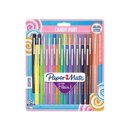 Papermate Paper Mate Flair Filzstifte | mittlere Spitze (0,7mm) | Candy POP Farben | 24 Stück