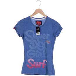 Superdry Damen T-Shirt, blau, Gr. 34