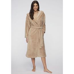 Bademantel Lascana Gr. L/40 (42), beige (sand) Damen Hausmäntel Bademäntel