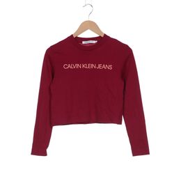 Calvin Klein Jeans Damen Langarmshirt, bordeaux, Gr. 34