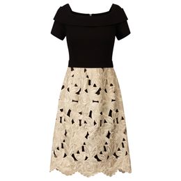 Kraimod Kleid Damen Gr&ouml;&szlig;e 44 beige / schwarz