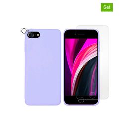 SWEET ACCESS 3tlg. Set: Full-Body-Case für iPhone 7/8/SE/SE2/S3 in Lila