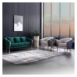 JVmoebel Wohnzimmer-Set Luxus Sofagarnitur 3+1+1 Sitzer Grüne Sitzmöbel Wohnzimmer Möbel
