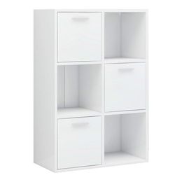 vidaXL Bücherregal vidaXL Lagerschrank Hochglanz-Weiß 60x29