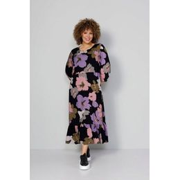 MIAMODA Sommerkleid Kleid XL Blumenmuster Tunika-Ausschnitt 3/4-Ärmel