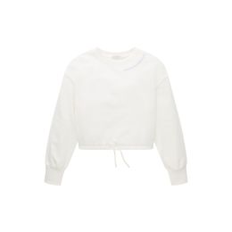 Tom Tailor Mädchen Cropped Sweatshirt, weiß, Uni, Gr. 176