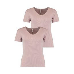 Haily's HaILY’S T-Shirt 2-er Pack T-Shirt Geripptes Top Stretch Oberteil (2-tlg) 6916 in Rosa-2
