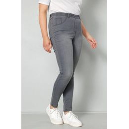 MIAMODA Lederimitathose Jeggings Elastikbund mit Gürtelschlaufen