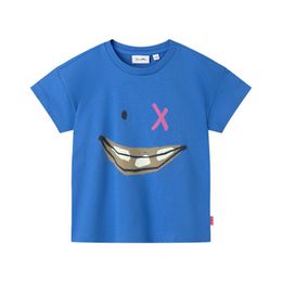 Sanetta PURE - T-Shirt HAPPY FACE in blue aqua, Gr.140