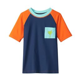 Hatley - Badeshirt PALM ORANGE in blau, Gr.110