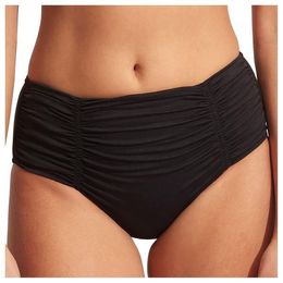 Seafolly - Seafolly Collective Gathered Front Retro Pant - Bikini-Bottom Gr 34 schwarz