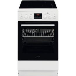 AEG Induktions-Standherd CIB56484BW, mit 2-fach-Teleskopauszug, SteamBake – mit Feuchtigkeitszugabe, 50 cm, weiß