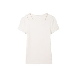 Tom Tailor Mädchen Cropped T-Shirt mit LENZING(TM) ECOVERO(TM), weiß, Uni, Gr. 164