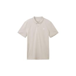 Tom Tailor Denim Herren Basic Poloshirt mit Logo Print, grau, Uni, Gr. XL