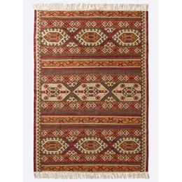 Teppich HEINE HOME Teppiche Gr. B/L: 70 cm x 140 cm, 5 mm, 1 St., bunt (terracotta, bunt) Baumwollteppiche