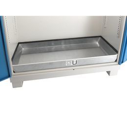 eurokraft pro Boden-Auffangwanne, verzinkt, LxBxH 1185 x 550 x 115 mm, Volumen 66 l