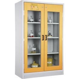 LaCont Feuerbeständiger Gefahrstoffschrank Typ 30, 2 Sichtfenstertüren, HxBxT 1935 x 1195 x 595 mm