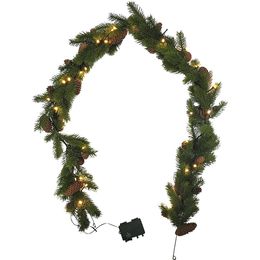 Künstliche Fichtengirlande mit Zapfen, mit 40 LEDs, Batteriefach, Länge 1800 mm kaiserkraft