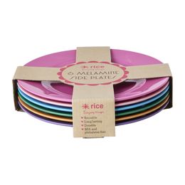 Rice Melamin Beilagenteller, 6er Pack, verschiedene Farben, Ø 20 cm