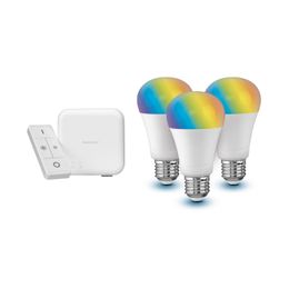 Livarno Home Starter Kit Gateway + 3x Leuchtmittel RGB und Fernbedienung »Zigbee Smart Home«