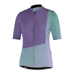Shimano Woman's SUMIRE Short Sleeve Jersey, Purple Green