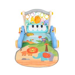 Moni Lauflernwagen 2 in 1 Piano HE0637 Krabbeldecke, Spielbogen, Activitycenter blau