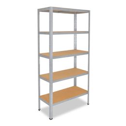 shelfplaza® HOME 200x80x60cm Schwerlastregal in verzinkt mit 5 Böden