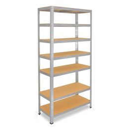 shelfplaza® HOME 200x70x23cm Schwerlastregal in verzinkt mit 7 Böden