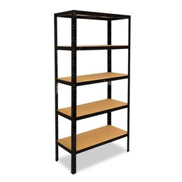 shelfplaza® BLACK 200x120x40cm Schwerlastregal in schwarz mit 5 Böden