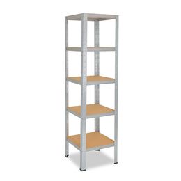 shelfplaza® HOME 200x30x30cm Schwerlastregal in verzinkt mit 5 Böden