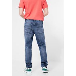 Street One MEN Regular-fit-Jeans im Used Look, blau