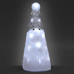 Casaria monzana® LED Figur Santa Acryl 31 x 12 x 12cm weiß/grau