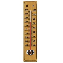 Casaria Deuba® Thermometer aus Holz bis 50C 22cm