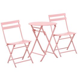 Outsunny Gartenmöbel-Set im kompaktem Design (Farbe: rosa)