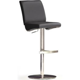 Bistrostuhl MCA furniture "BARBECOOL" Stühle Gr. B/H/T: 40 cm x 87 cm x 50 cm, Edelstahl, schwarz (schwarz, edelstahl gebürstet) Lederstühle