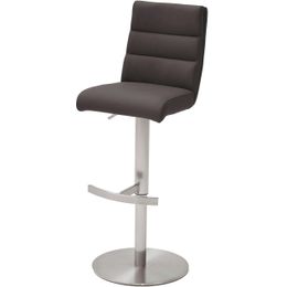 Bistrostuhl MCA furniture "GIULIA" Stühle Gr. B/H/T: 39 cm x 88 cm x 54 cm, Edelstahl, grau (anthrazit, edelstahl gebürstet) Lederstühle