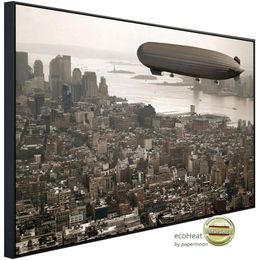 papermoon Infrarotheizung Zeppelin über New York, sehr angenehme Strahlungswärme, bunt