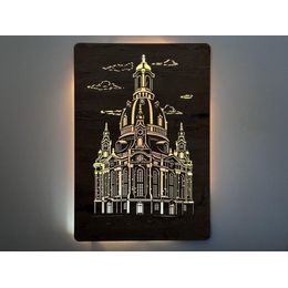 WohndesignPlus LED-Bild LED-Wandbild "Dresdner Frauenkirche" 62cm x 90cm mit 230V