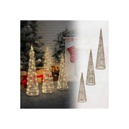 ECD Germany Weihnachtsfigur LED Pyramide Lichterkegel Weihnachten Leuchtpyramide Lichtpyramide