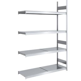 hofe Großfach-Steckregal mit Stahlböden, Höhe 2500 mm, Fachbodenbreite 1500 mm, Fachbodentiefe 600 mm, Anbauregal