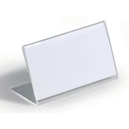 Durable Tischnamensschild aus Acryl, L-Form, HxB 52 x 100 mm, VE 40 Stk