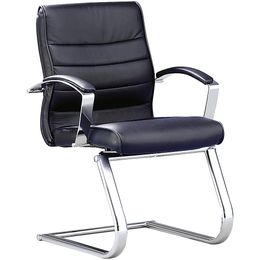 Topstar Besuchersessel, Leder schwarz, mit Lederarmlehnen