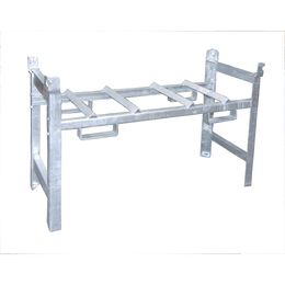 eurokraft pro Fassregal-Stapelgestell, für 2 x 200-l-Fass, verzinkt, BxTxH 1380 x 580 x 850 mm