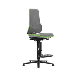 bimos NEON Arbeitsdrehstuhl, Gleiter, Aufstiegshilfe, Permanentkontakt, Supertec, Flexband grün