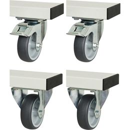 Rau Rollensatz für adlatus 300, 2 Lenkrollen mit Feststeller + 2 Bockrollen, BxL 100 x 30 mm