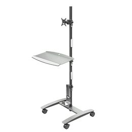 Dataflex Dateneingabe-Trolley VIEWMATE COMBO, für Monitor, Tastatur, Small Form Factor PC, silber