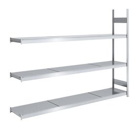 hofe Großfach-Steckregal mit Stahlböden, Höhe 2000 mm, Fachbodenbreite 2500 mm, Fachbodentiefe 500 mm, Anbauregal