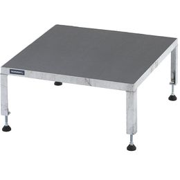 eurokraft pro Arbeitsplattform, Höhenverstellbereich 255 - 320 mm, mit Siebdruckplatte, Plattform LxB 610 x 610 mm, feuerverzinkt