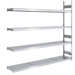 hofe Großfach-Steckregal mit Stahlböden, Höhe 2500 mm, Fachbodenbreite 2500 mm, Fachbodentiefe 500 mm, Anbauregal