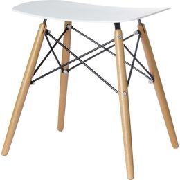 meet Hocker SKOLL, Beine Massivholz Buche, Sitzfläche weiß